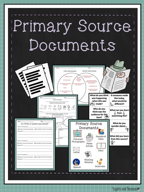 Primary And Secondary Sources Worksheets