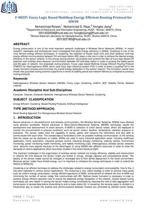 pdf f meep fuzzy logic based multihop energy efficient routing protocol for hwsn