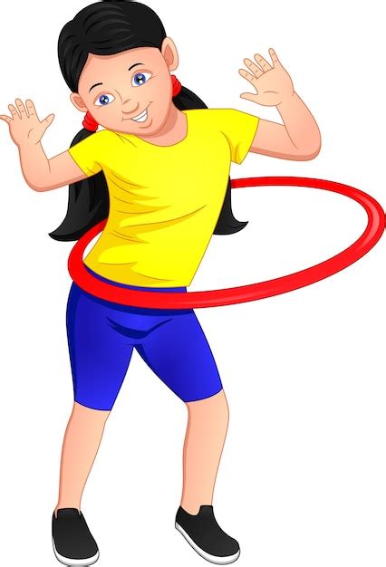 Premium Vector Girl Playing Hula Hoop
