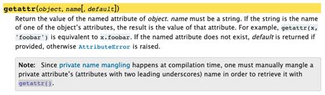 Python Getattr Documentation