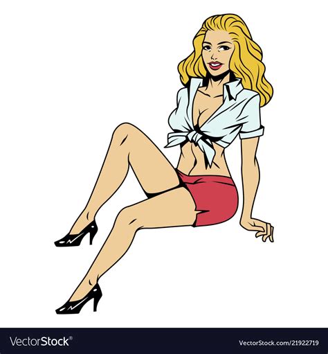 Vintage Beautiful Smiling Pin Up Girl Royalty Free Vector