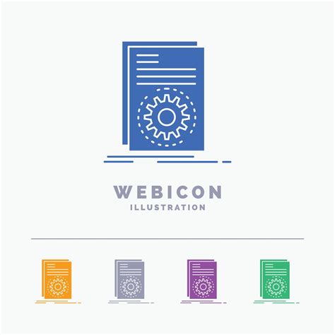Code Executable File Running Script 5 Color Glyph Web Icon Template
