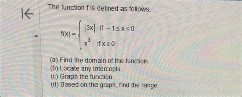 solved the function f is defined as follows f x {∣3x∣x3 if
