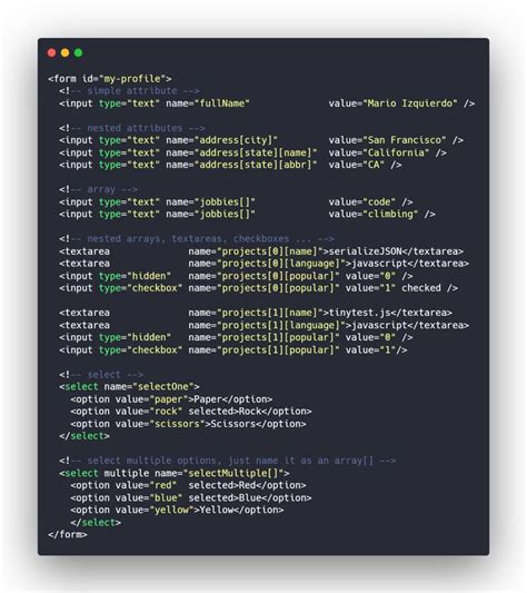 How To Serialize Html Form To Json Html Form Code Coding Learn Programming