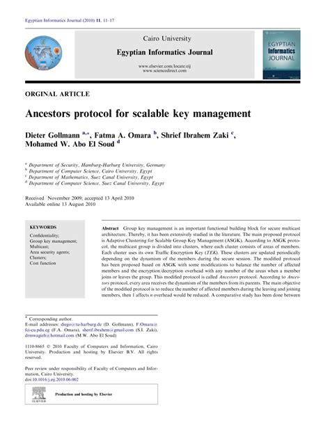 pdf ancestors protocol for scalable key management