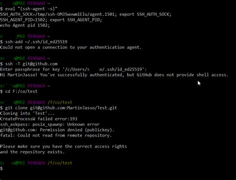 git cannot clone github ssh repository createprocessw failed error 193 stack overflow