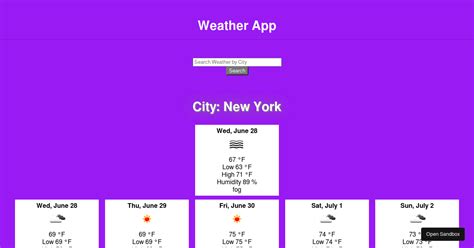 Weather App React Codesandbox