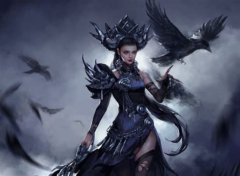 Fantasy Girl Look Art Witch Raven Hd Wallpaper Peakpx