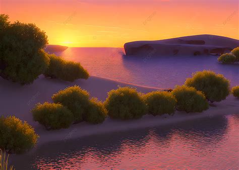 Beautiful Natural Scene At Sunset Sea Background Beautiful Natural Sunset Sea Background