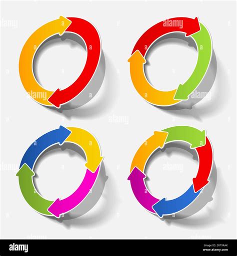 Arrow Circle Circular Cycle Diagram Motion Recycling Realistic Shadow