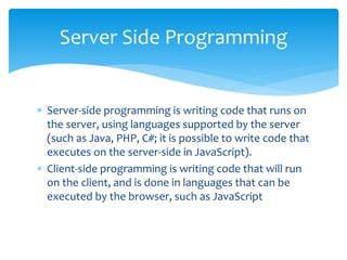 Server Side Programming PPT