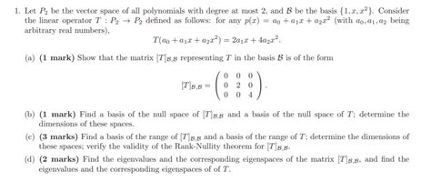 solved 1 let p2 be the vector space of all polynomials with