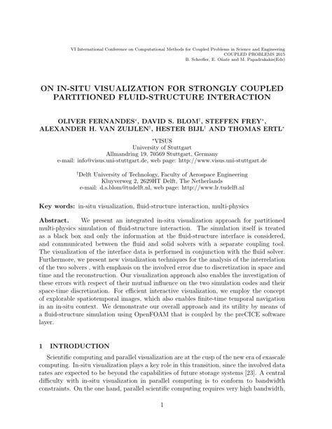 pdf on in situ visualization for strongly coupled partitioned fluid structure interaction