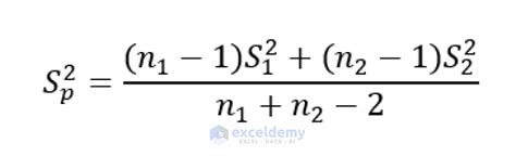 how to calculate pooled variance in excel with easy steps exceldemy