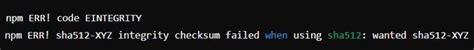 How To Fix Npm Err Code Eintegrity Geeksforgeeks