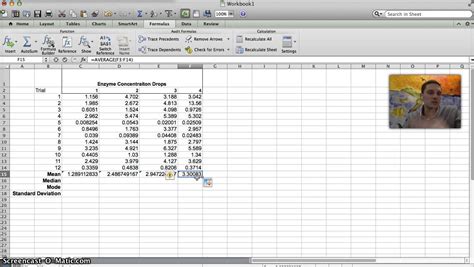 Calculating Mean Median Mode Standard Deviation In Excel YouTube