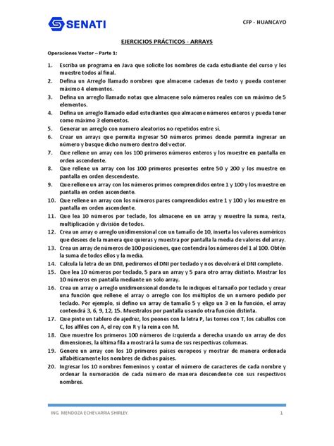 ejercicios arrays pdf estructura de datos de matriz teclado