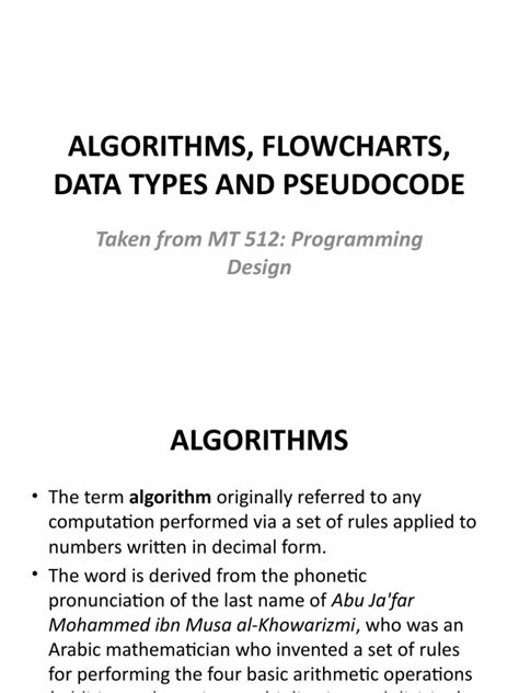 algorithms flowcharts data types and pseudocode pdf algorithms software engineering