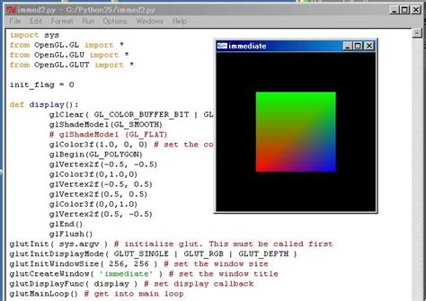 OpenGL ES On Python Vertex Color Smooth Shading