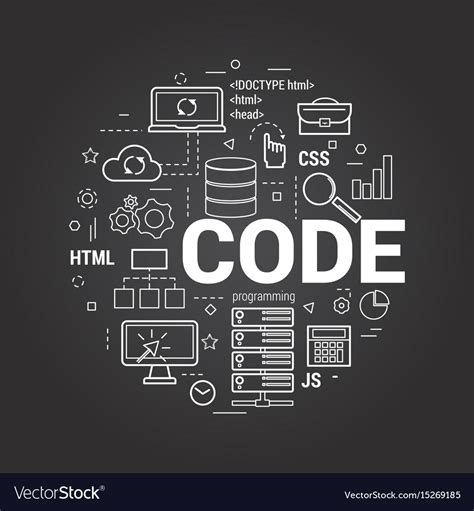 coding concept on black royalty free vector image