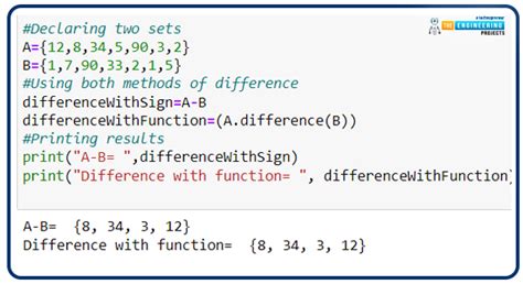 python set operations with examples the engineering projects