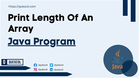 Java Program To Print Length Of An Array Quescol