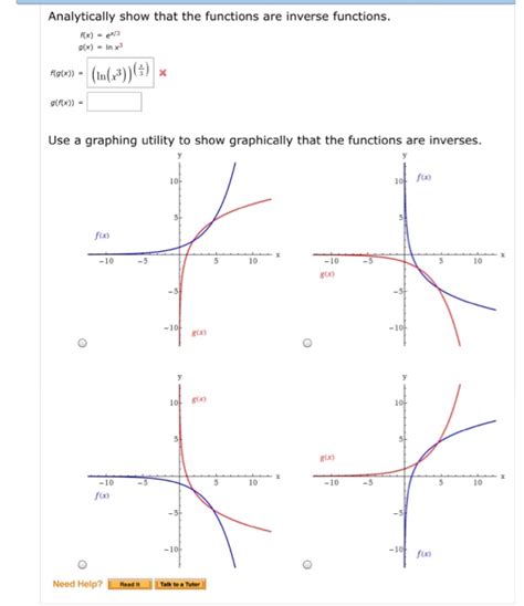 solved analytically show that the functions are inverse
