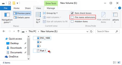 show or hide files name extension in windows 10