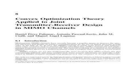convex optimization theory applied to joint transmitter · 8 convex optimization theory