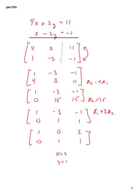 precalculus 11 03 augmented matrix solutions
