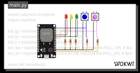 semáforo uasyncio v2 wokwi esp32 stm32 arduino simulator