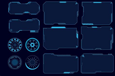 Set Of Modern Sci Fi UI Elements HUD Control Panel Templates Of