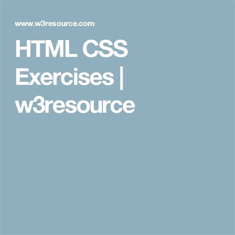 Html Css Exercises W3resource Html Css Css Exercise