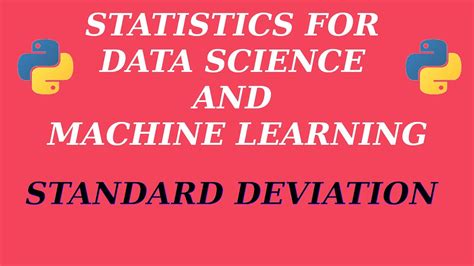 how to calculate standard deviation in numpy introduction to statistics for data science youtube