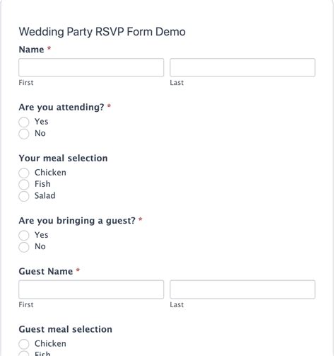 How To Create A Wedding RSVP Online Now Formidable Forms