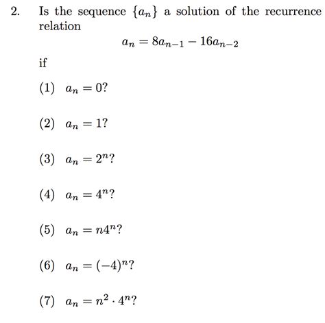 solved is the sequence {a n} a solution of the recurrence