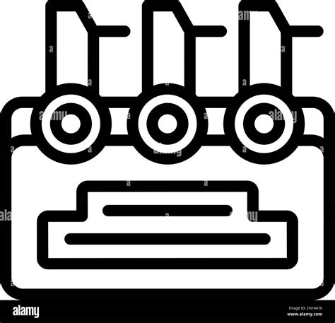 Digital Plotter Icon Outline Vector Printer Machine Screen Wide Stock
