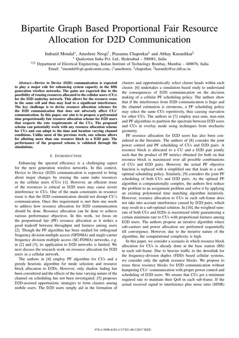 pdf bipartite graph based proportional fair resource allocation for d2d communication