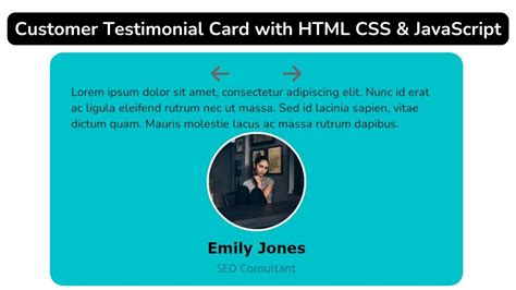 How To Make Responsive Testimonial Card With HTML CSS And JavsScript