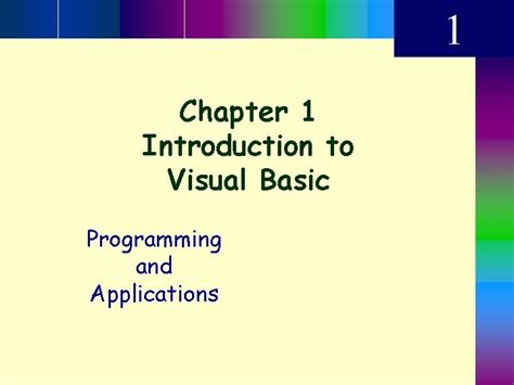 1 chapter 1 introduction to visual basic programming