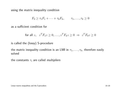 linear matrix inequalities and the s procedure 线性矩阵不等式和s 引理 哔哩哔哩