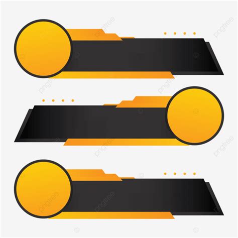 Yellow And Black Geometric Lower Third Title Box Vector Ribbon Hd