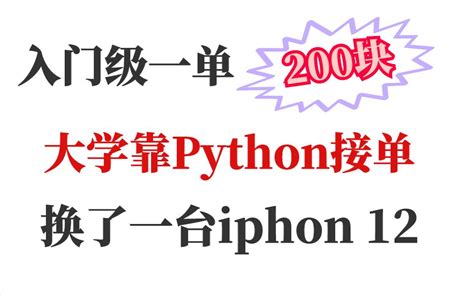 python新手接单入门级一单200块，iphone12随便买 哔哩哔哩 bilibili