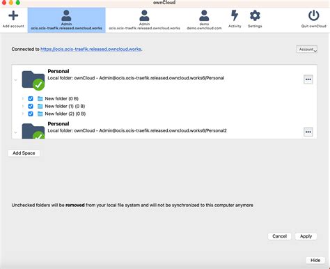 wizard implement selective sync for spaces · issue 10596 · owncloud client · github