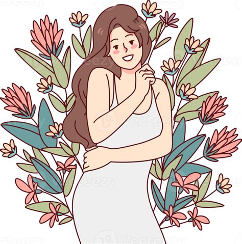 Happy Woman Hugging Herself Feeling Confident 21248583 Png
