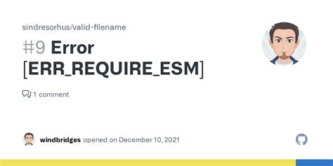 Error ERR REQUIRE ESM Issue 9 Sindresorhus Valid Filename GitHub