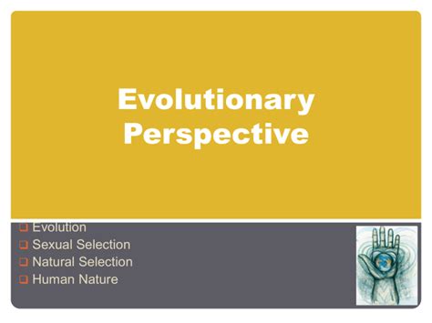 evolutionary perspective evolution sexual selection