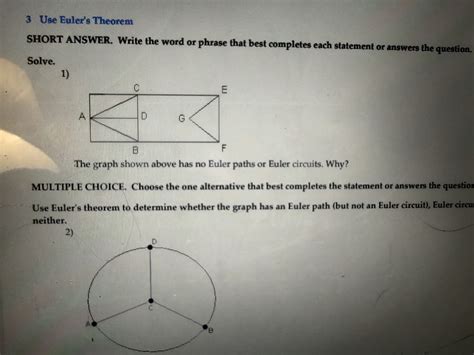 Neither Use Euler S Theorem To Determine Whether The Graph Has