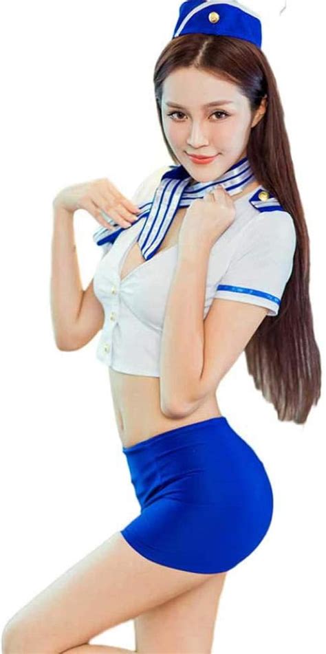 4 Piezas Aerolínea Azafata Sexy Disfraz Erótico Mujer Lencería Conjunto Porno Cosplay Azafata