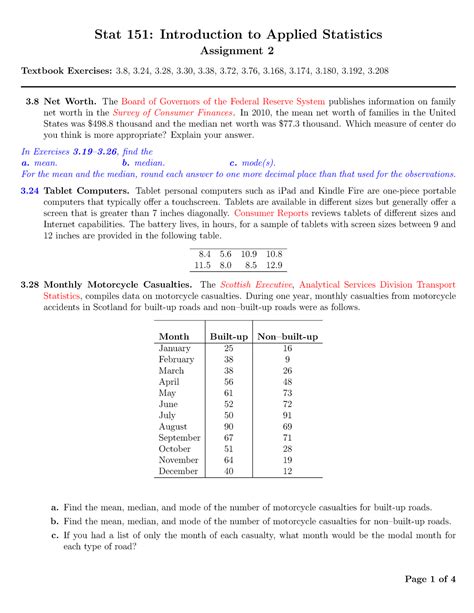 assignment 2 stat 151 introduction to applied statistics assignment 2 textbook exercises 3 3